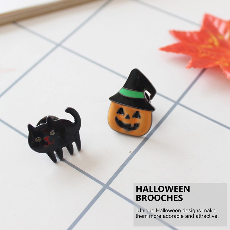 4 Pcs Halloween Accessories for Women Alloy Brooches Adorable Pumpkin ...