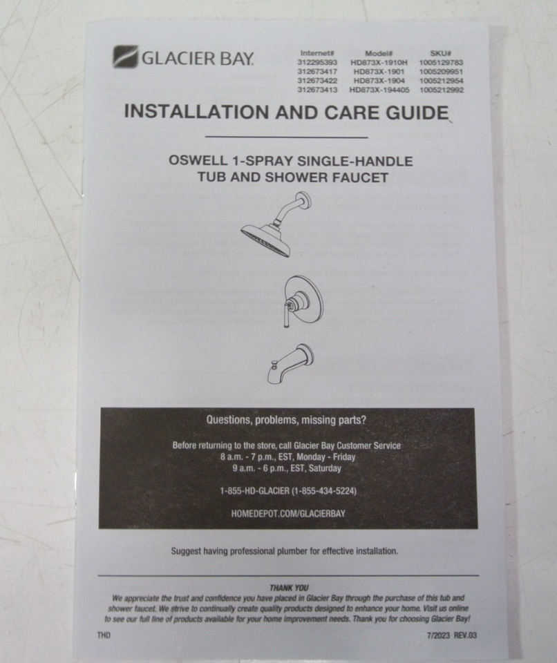 Glacier Bay 1005 129 783 Oswell Tub & Shower Set + Valve MATTE BLACK | eBay