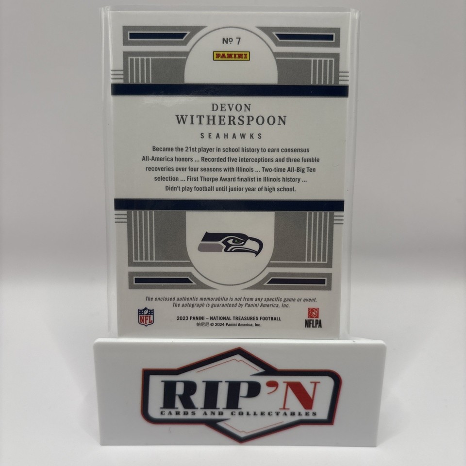 2023 Panini National Treasures NFL Shields Signature 1/1 Devon ...