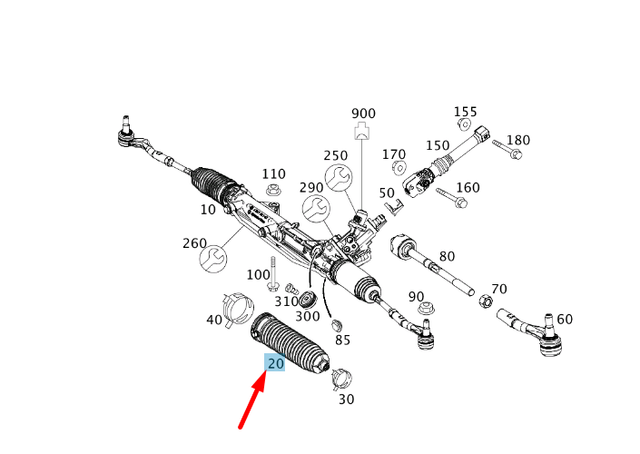 OEM MERCEDES-BENZ C W204 STEERING GEAR BELLOWS A2124630596 GENUINE for ...