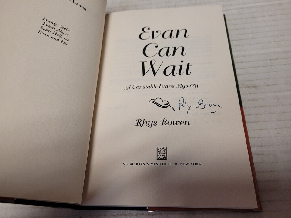 Evan Can Wait by Rhys Bowen (2001, Hardcover) SIGNED 1st/1st 9780312265878 | eBay