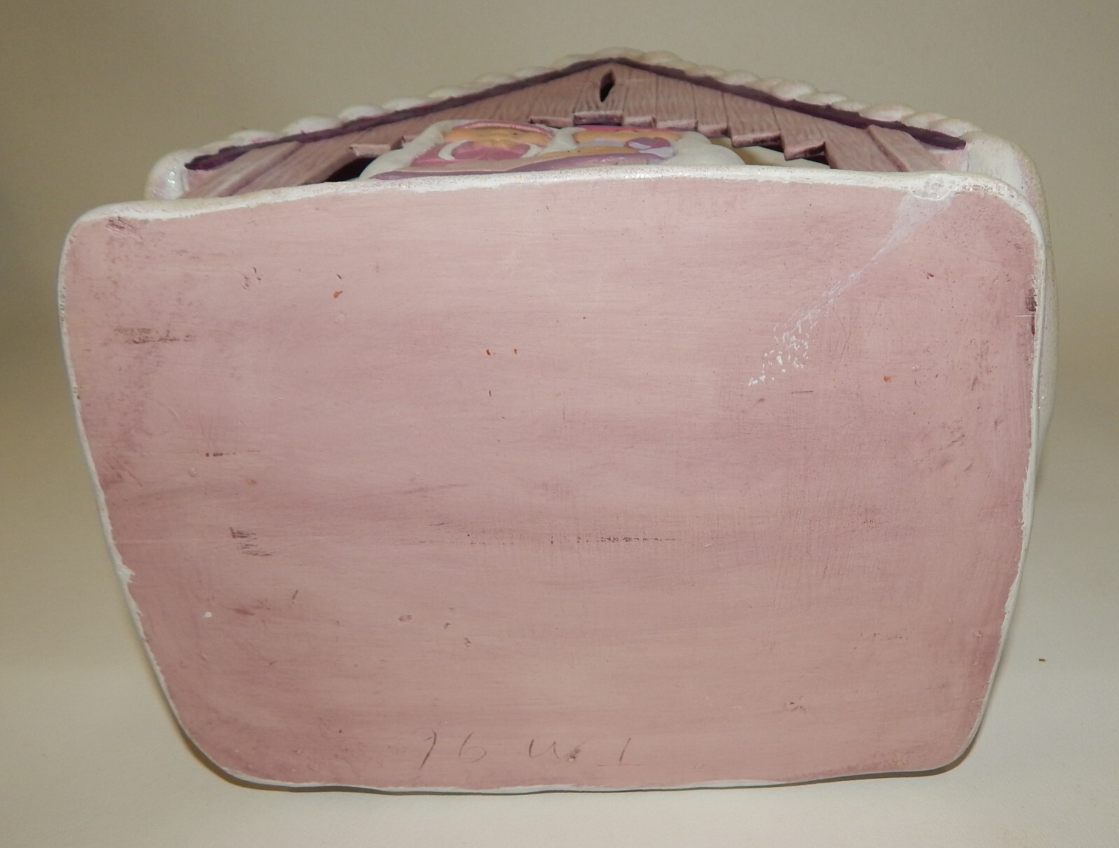 Vintage Hand-Painted Ceramic Christmas Pink Purple Nativity Scene ...