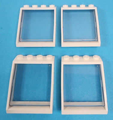 LEGO Lot of 4 Window 4 x 4 x 3 Roof w/ Trans-Clear Glass (4447/4448 ...