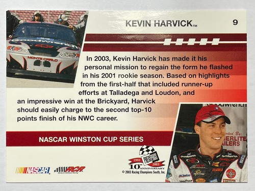 KEVIN HARVICK 2003 Press Pass Optima NASCAR Racing Card #9 | eBay