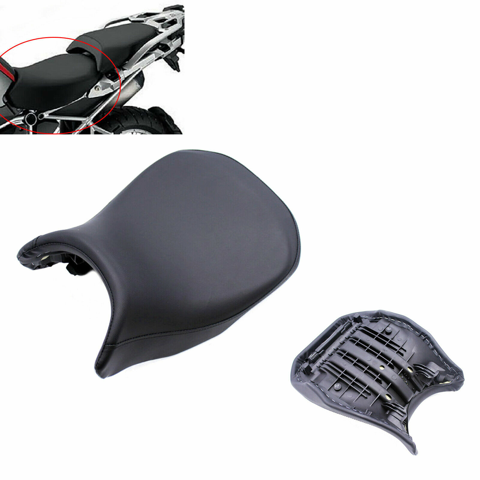 Black Front Low Driver Seat Synthetic leather For BMW R1200GS LC/ADV ...