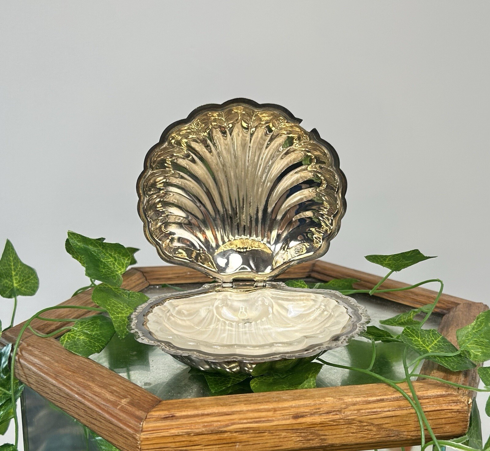 Vintage Silver Plated Clam Shell Food Salt Caviar Butter Trinket Tray ...