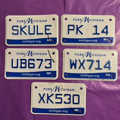 LICENSE PLATES Michigan Motorcycles 5 Pure Michigan, Blue And White ...