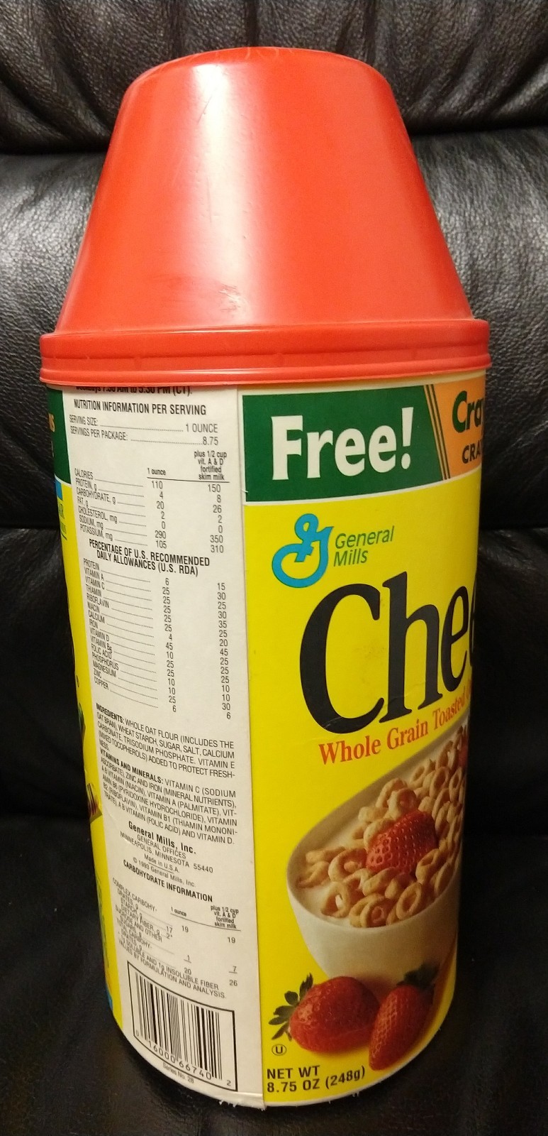 Vntg Cheerios Cereal Box Tube Container 1993, Crayola Advertising, W ...