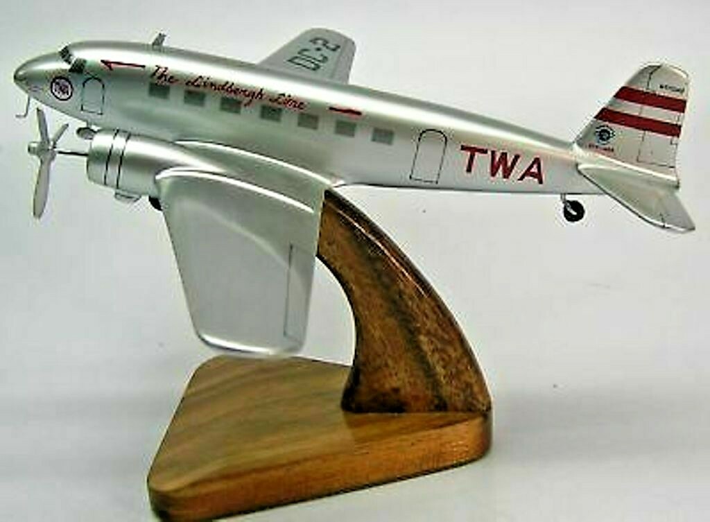 Douglas DC-2 Trans World TWA DC-2 Airplane Desktop Kiln Dry Wood Model ...