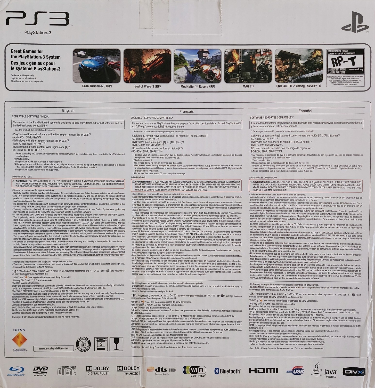 Sony PlayStation 3 Slim Launch Edition 120 GB - Charcoal Black (CECH ...