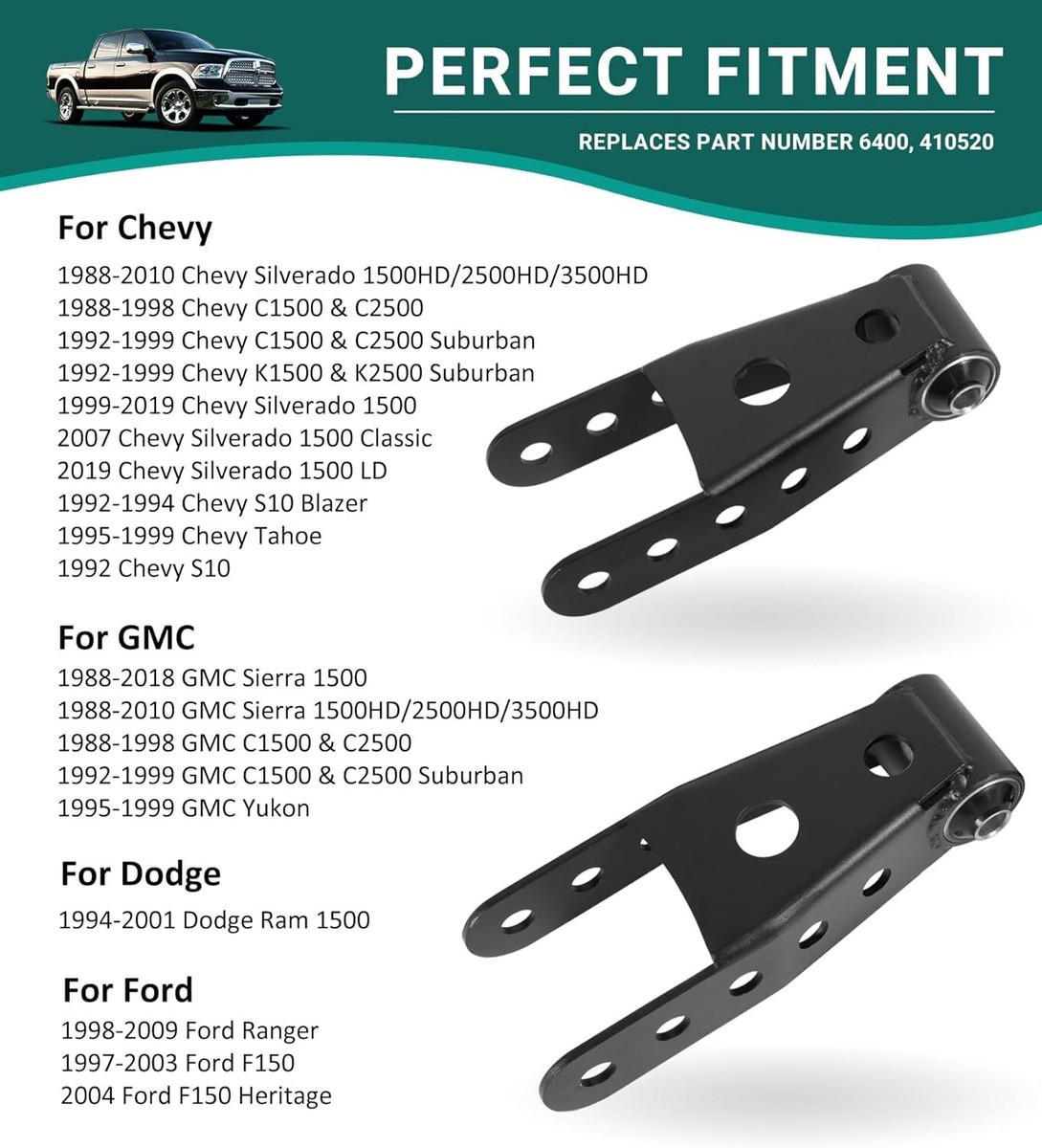 Silverado Drop Kit Bapmic 2-Piece Rear Drop Lowering Shackle Kit For ...