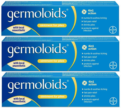 3 X Germoloids Hemorrhoids Ointment Triple Action 25ml | Fast Relief ...