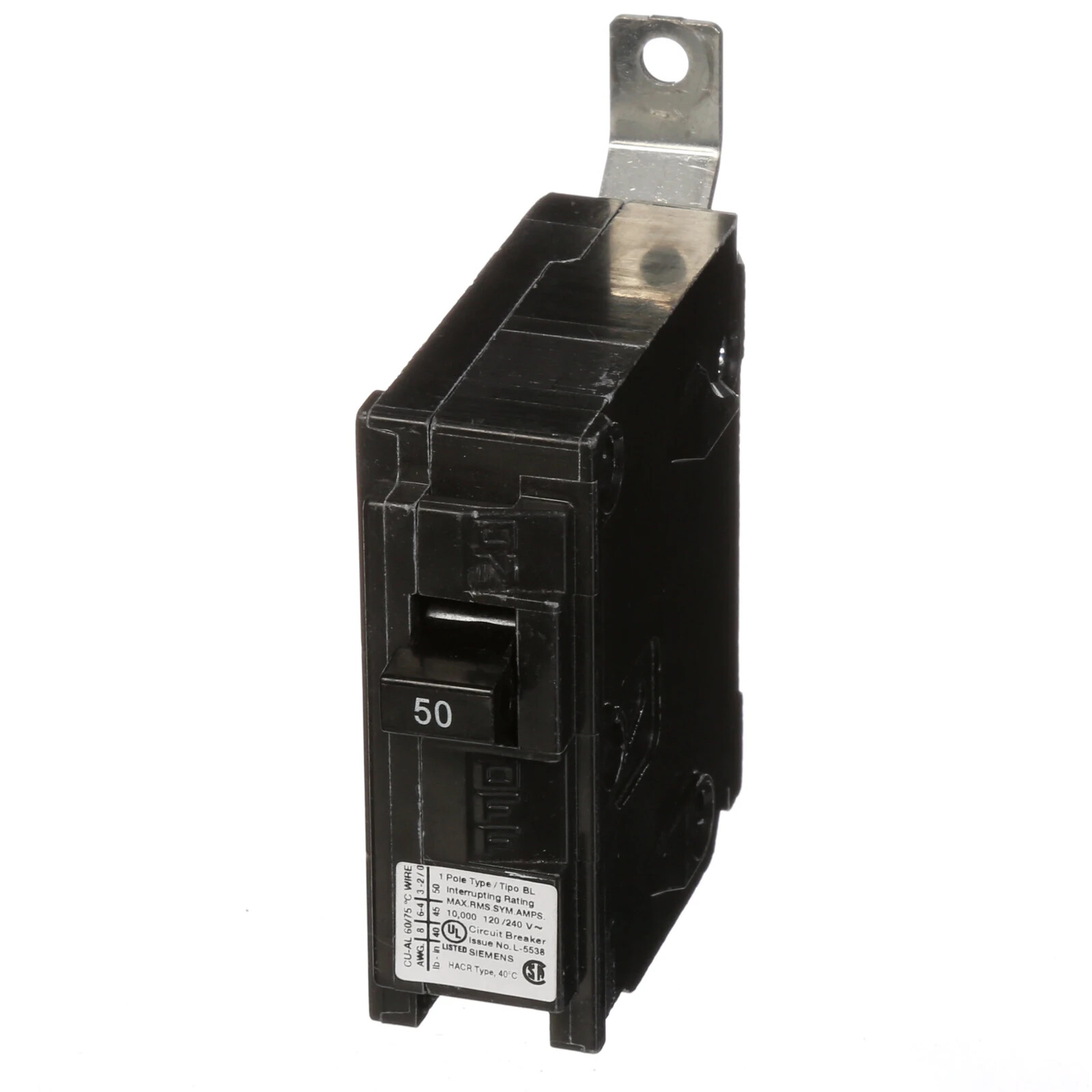 SIEMENS / ITE BL150 1 POLE 50 AMP 120/240 VAC TYPE BL CIRCUIT BREAKER ...