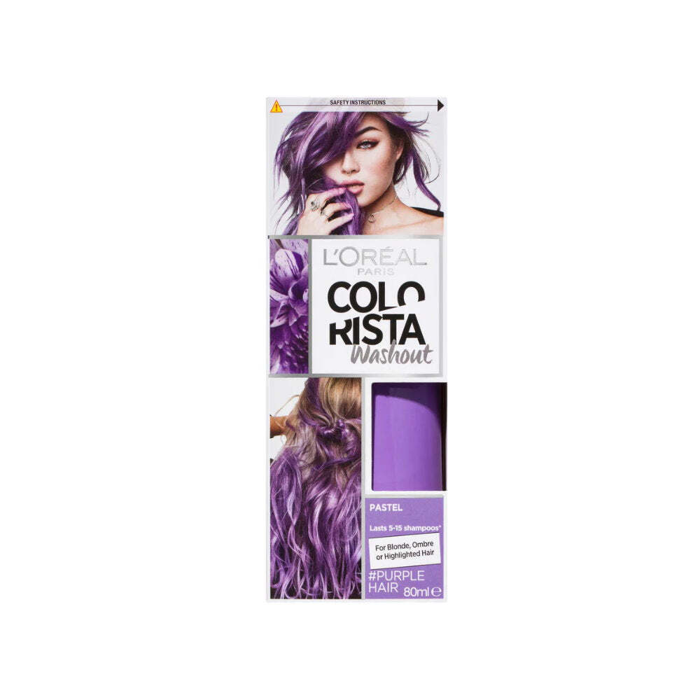 3x LOreal Paris Colorista Semi-Permanent Hair Colour Washout - Purple ...