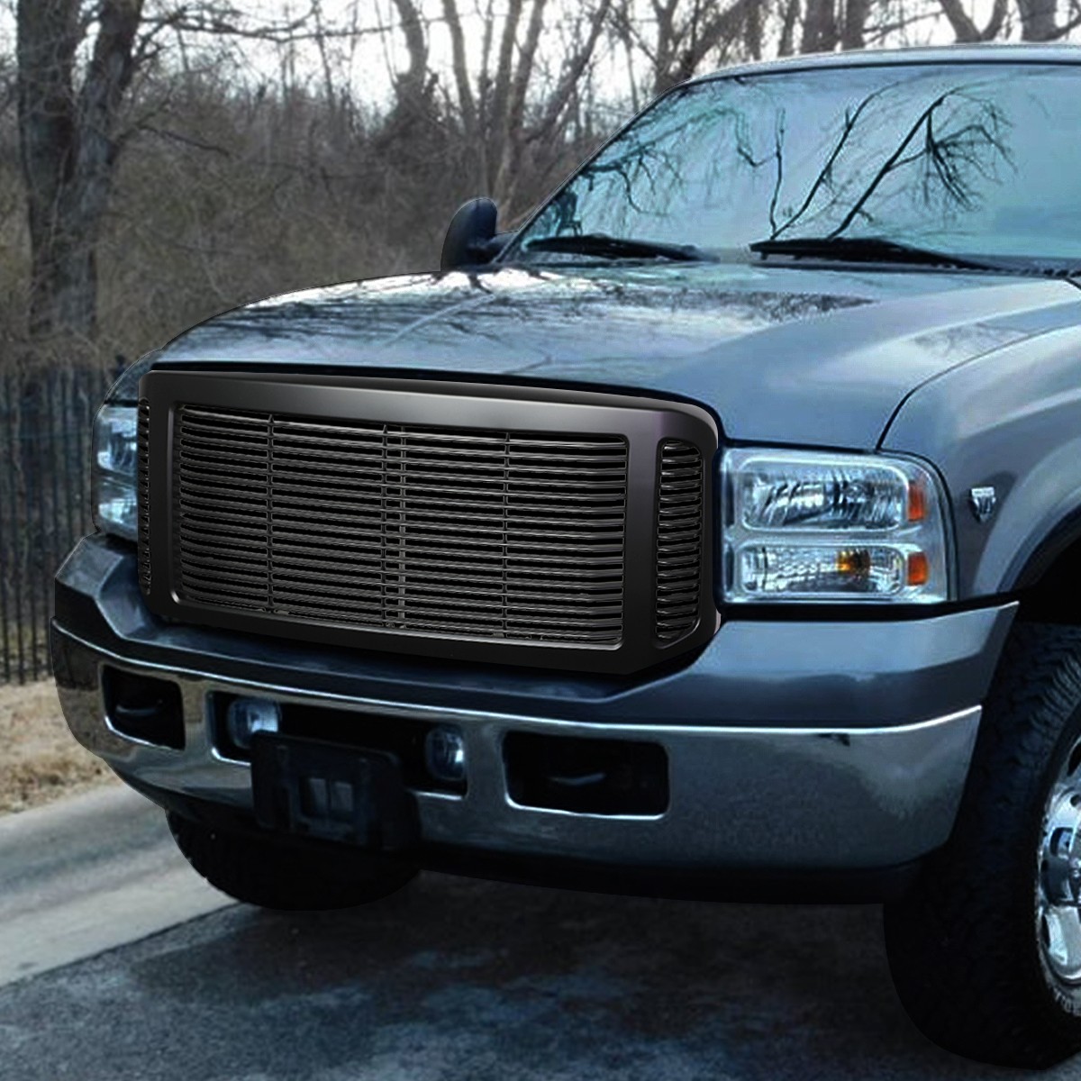 FIT 05-07 Ford Super Duty/Excursion Abs Front Horizontak Mesh Grille ...