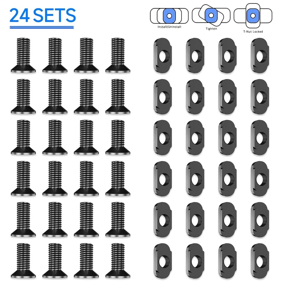 24 PCS Mlok Screws and Nuts Replacement Sets, M-Lok Rail Mount Screws ...