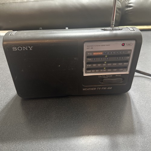 Sony Portable Radio Model ICF-36 AM FM & Weather Band, Battery or AC Power Cord | eBay