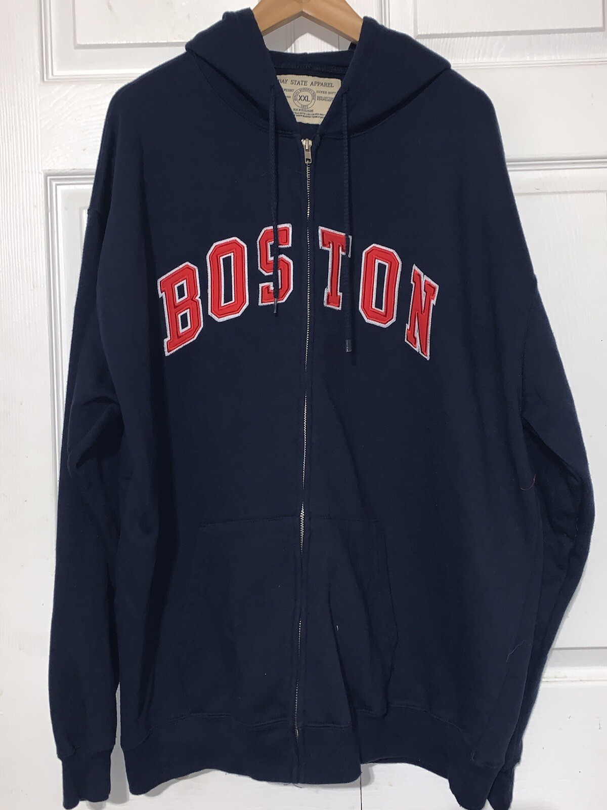 Bay State Apparel Blue Boston Zip Front Hoodie Sweatshirt Jacket Sz XXL ...