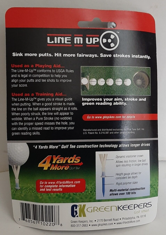 NEW Green Keepers Line-M-Up Fat Line Precision Golf Ball Alignment Tool ...