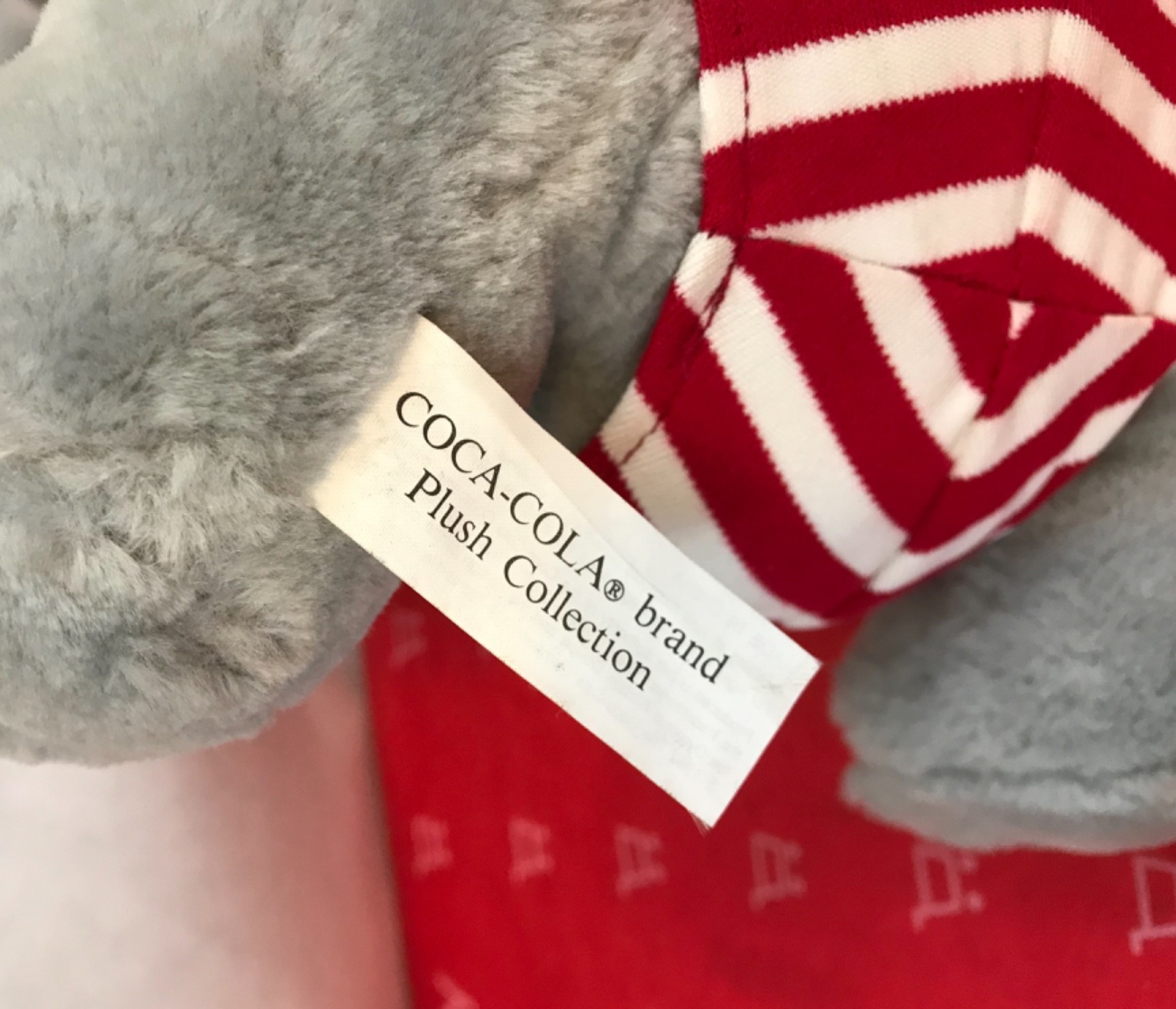 1993 Coca Cola Plush Collection Elephant Wearing Red White Striped ...