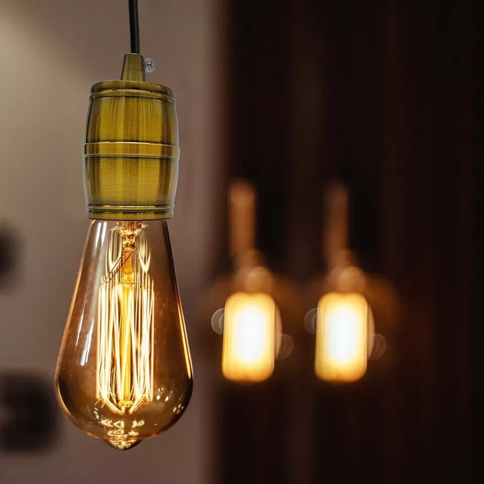 E27 Edison Bulb Holder Industrial Vintage Lamp Light Fitting Retro Base ...