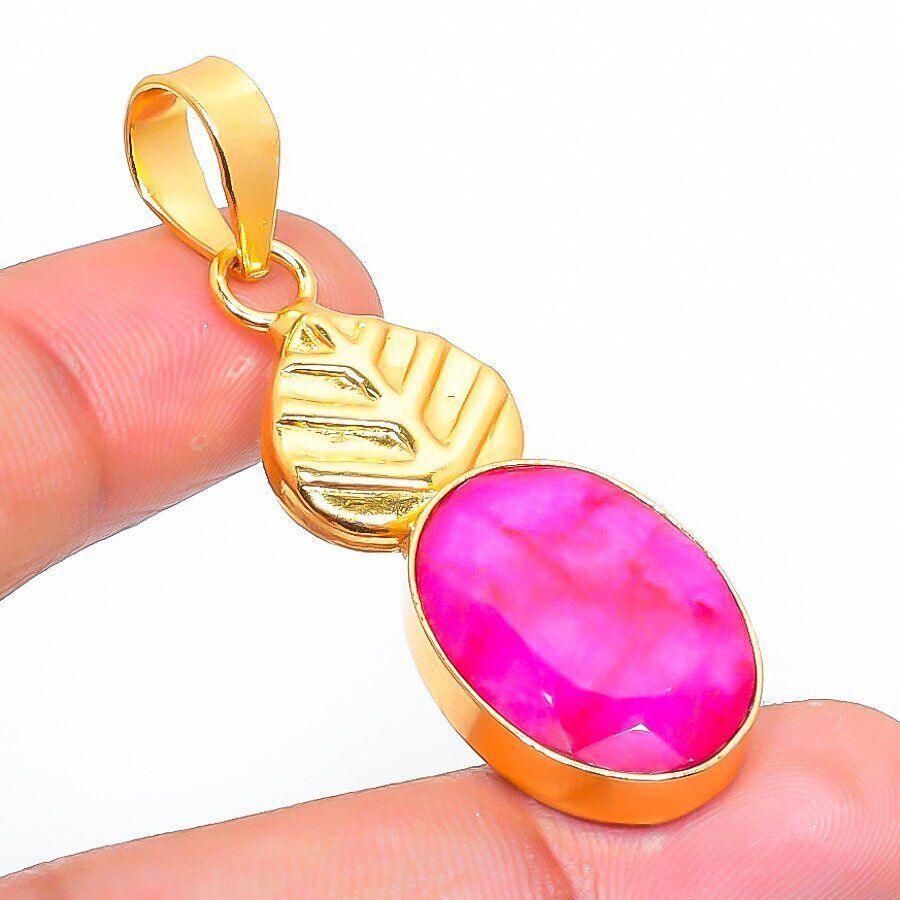 Kashmir Red Ruby Gemstone Handmade Jewelry Pendant 1.97" | eBay