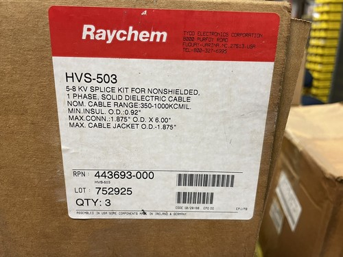 3 Each New in Box Raychem, HVS-503, 5-8 KV High Voltage Splice Kit, NOS ...