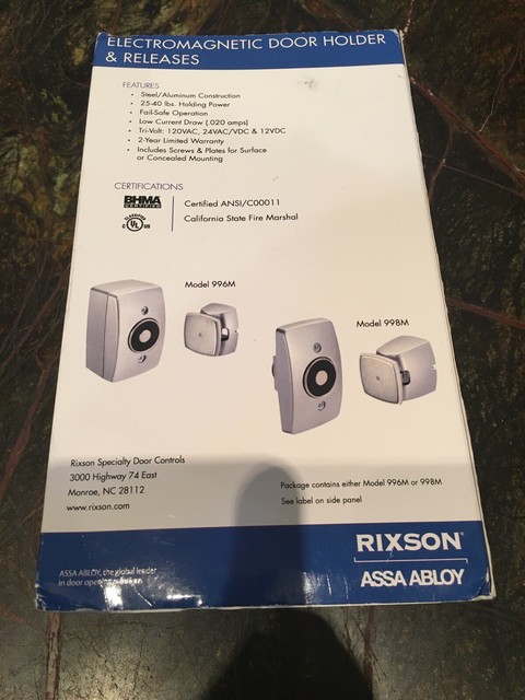Rixson Assa Abloy Tri Volt Door Holder 998 689 for sale online | eBay
