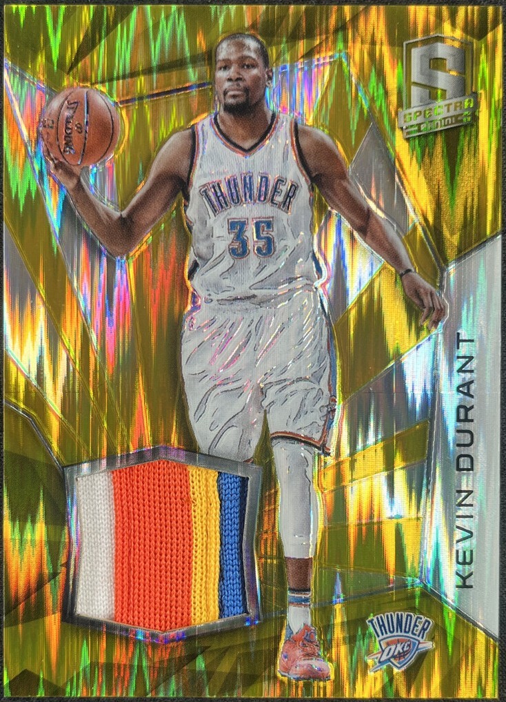 2015-16 Panini Spectra - Swatches Kevin Durant #51 Gold Prizm /10 (MEM ...