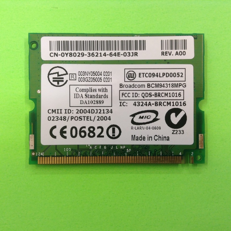 Laptop Computer Broadcom 0Y8029 BCM94318MPG Mini PCI WAN Network Card ...