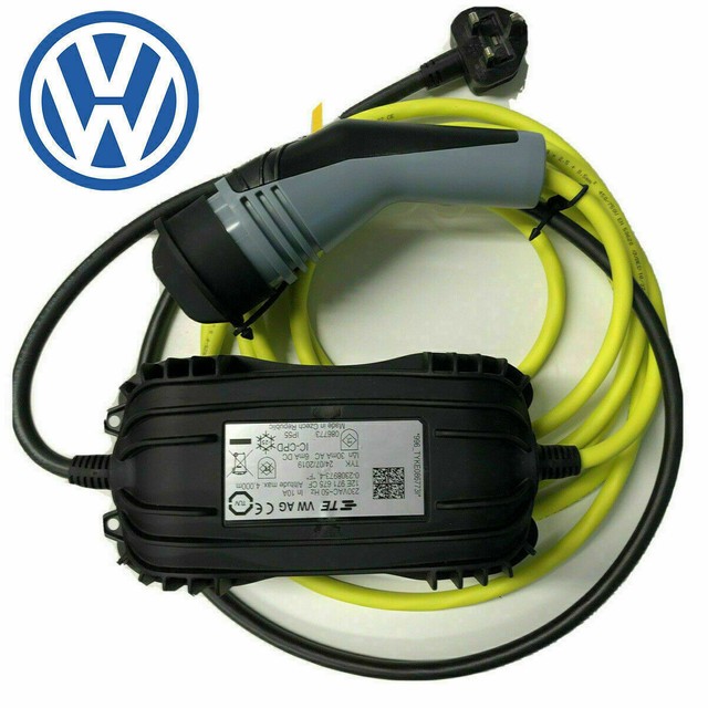 Genuine VW Golf GTE up E PHEV Charging Cable Type 2 UK Plug Socket 12e ...