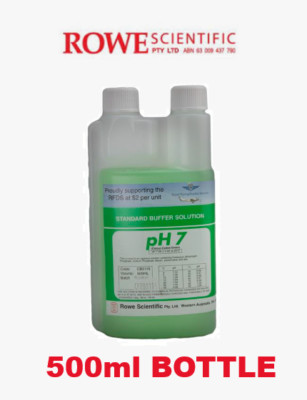 ROWE SCIENTIFIC - Standard Buffer Solution pH 7 Green 500ml Bottle ...