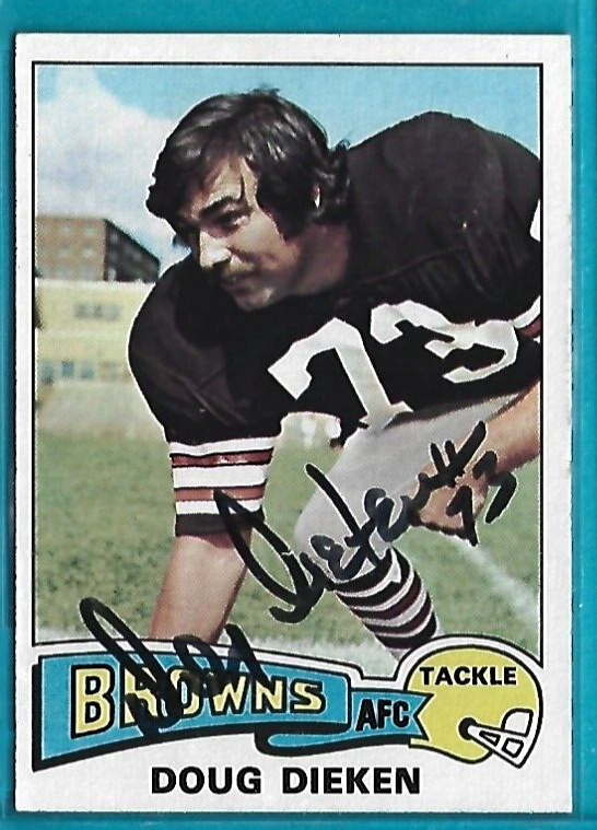 DOUG DIEKEN signed 1975 Topps football card #23 CLEVELAND BROWNS | eBay