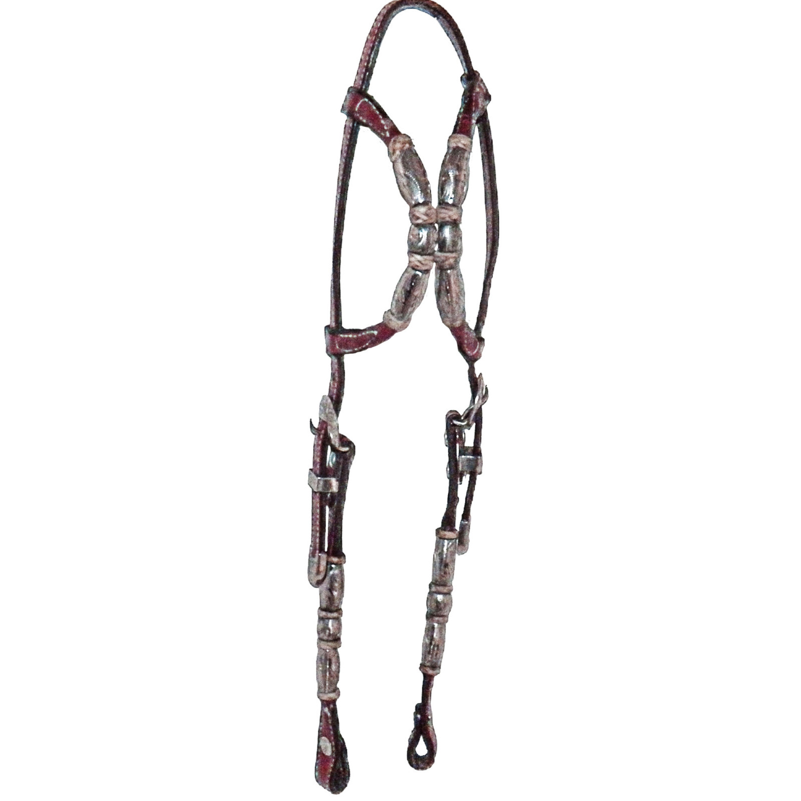 Vintage German Silver Ferrule Double Ear Braided Rawhide Lt Oil Show ...