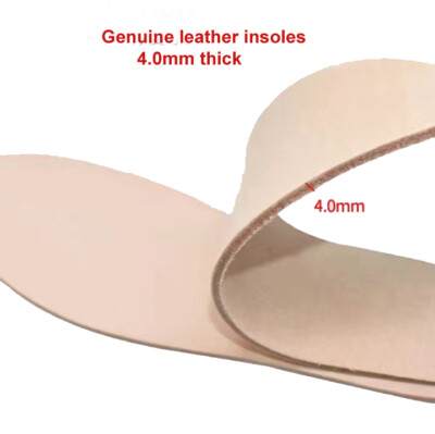 4mm Thick Genuine Leather Insoles Shoe Inserts Boot Mens women ...