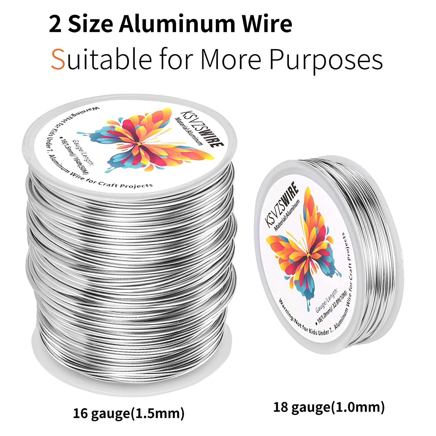 16 Gauge(1.5Mm) Aluminum Wire 164 Feet(50M) Bendable Metal Wire for ...