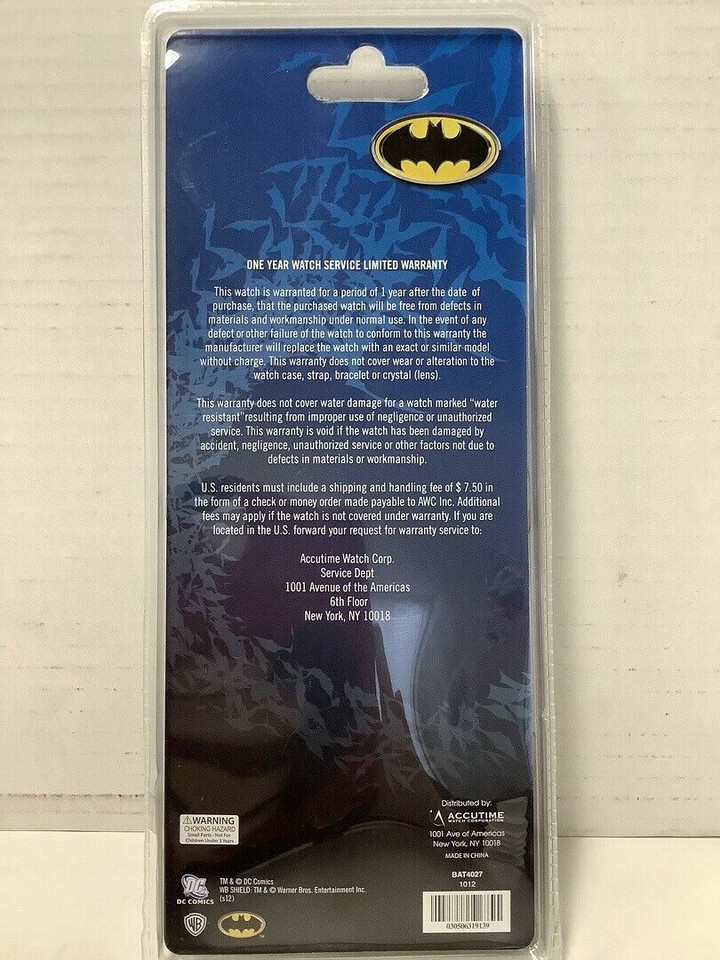 NEW Accutime DC Comics BATMAN Children's Projection Watch Projects 10 ...