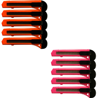 10 Safety Box Cutter Utility Knife Retractable Snap off Razor Blade ...