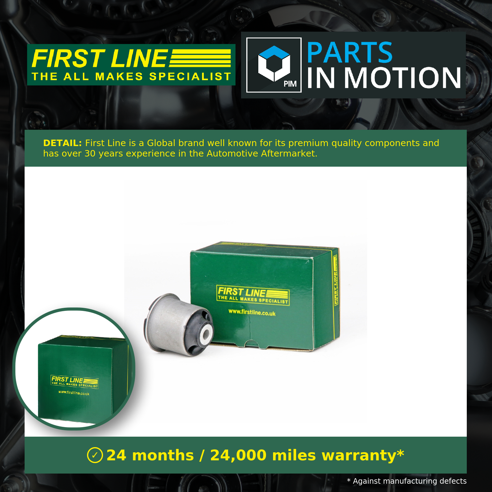 FIRST LINE FSK7155 Control/Trailing Arm Mounting Front Right Left Upper ...