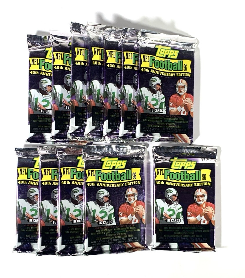 12 Packs - 1996 Topps NFL 40TH Anniversary Edition Factory Sealed ...