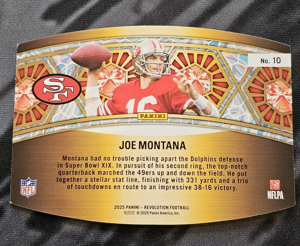 2025 Revolution Joe Montana Ring Bearers #10 Die Cut San Francisco ...