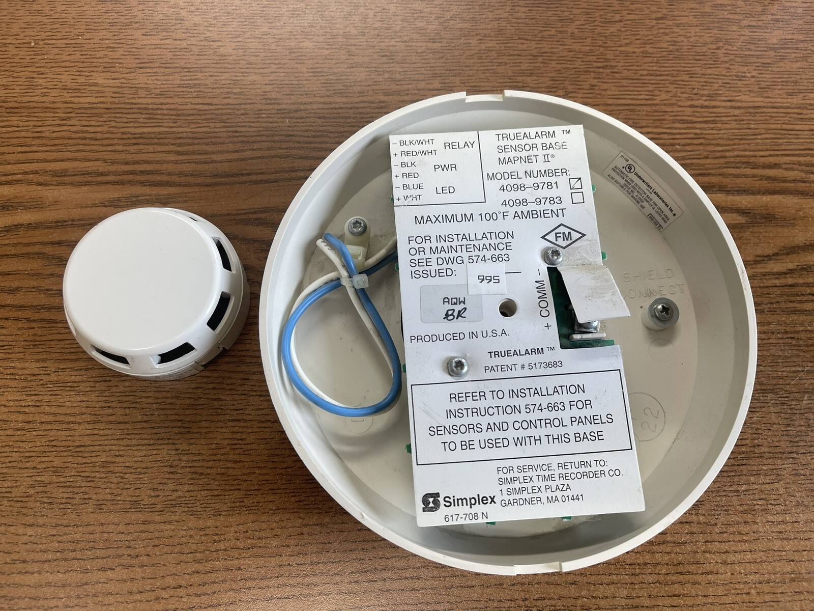 SIMPLEX 4098-9701 TRUEALERT SMOKE DETECTOR ADDRESSABLE HEAD WITH BASE ...