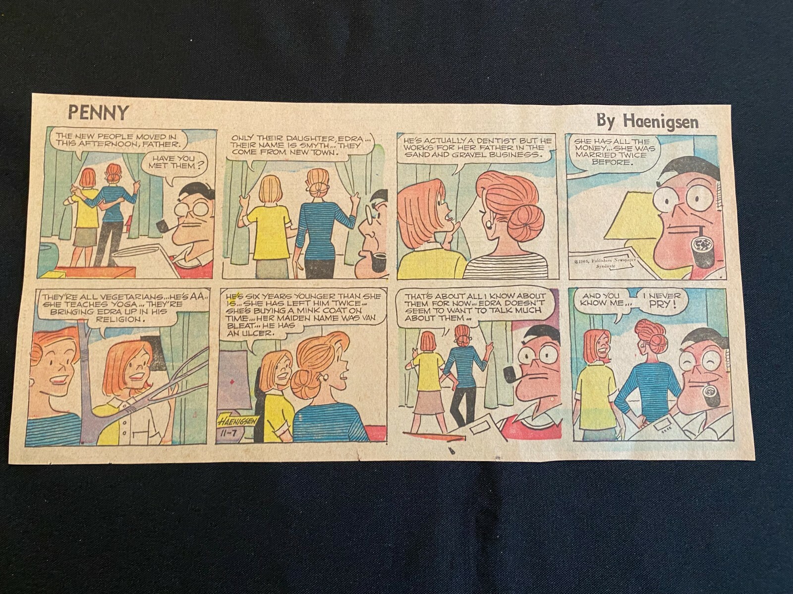 #02 PENNY by Harry William Haenigsen Lot of 9 Sunday Third Page Strips ...