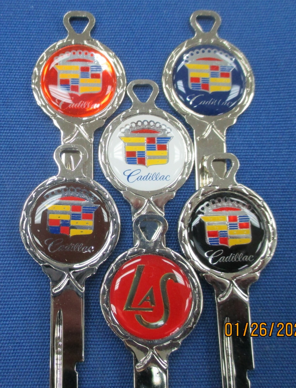 Navy Blue Cadillac Classic White Gold Deluxe Keys 1961 1962 1963 1964 ...