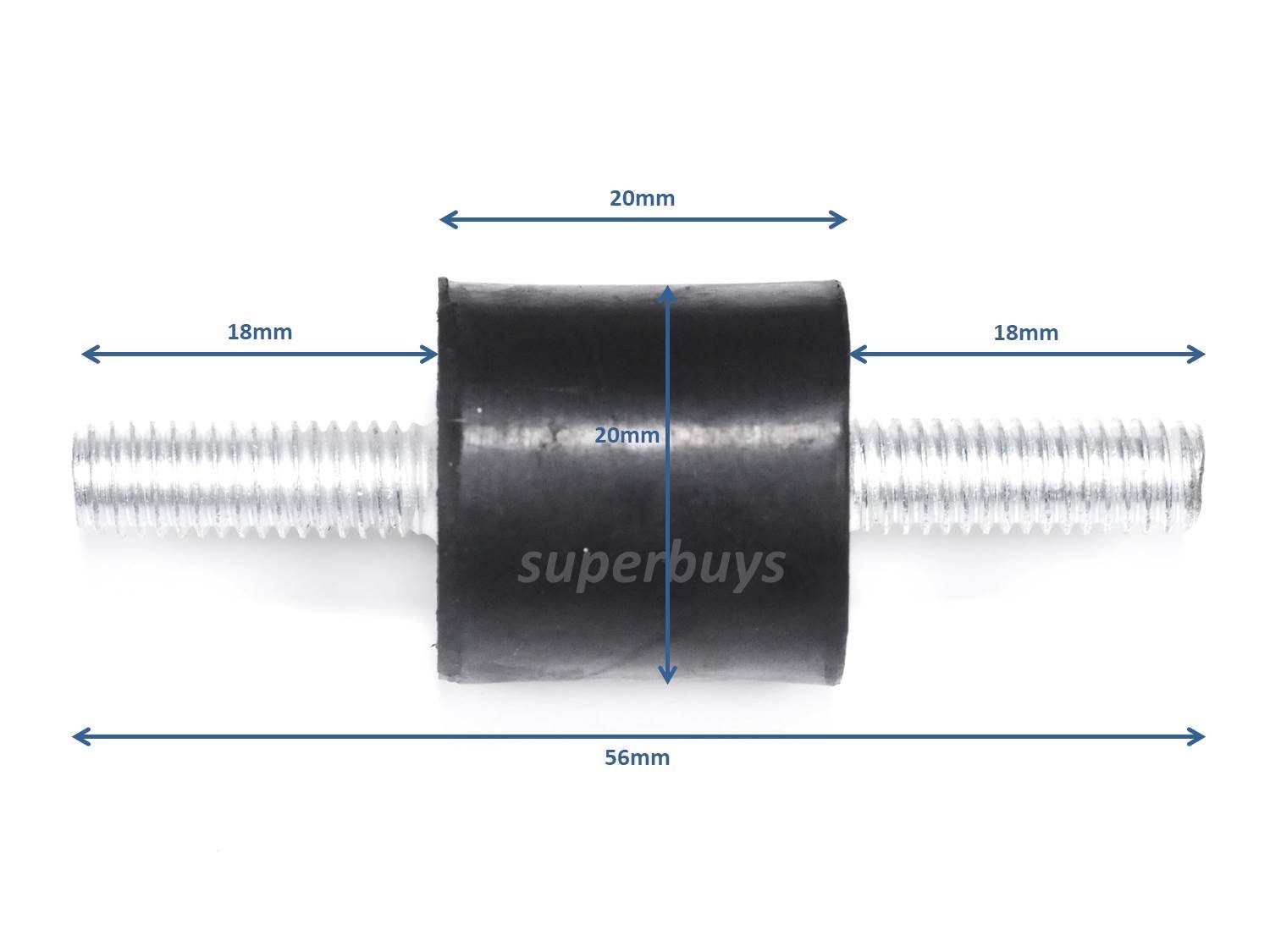 3pcs 20mm M6 Male to Male Rubber Anti Vibration Screw Damper Shake ...