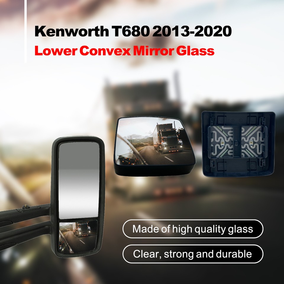 SPLENDID Lower Mirror Glass for 2013-2020 Kenworth T680 T880, Convex ...