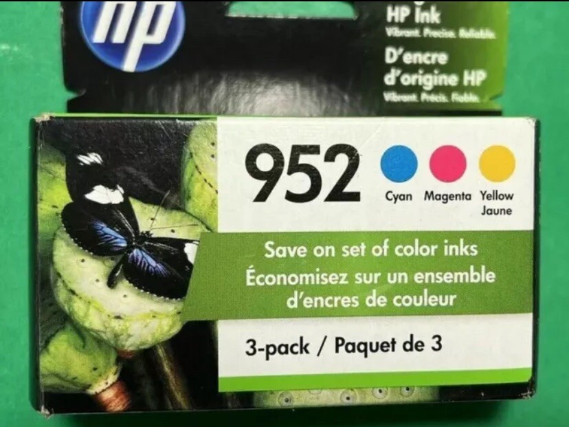 GENUINE HP 952 Color Ink Cartridge C/M/Y For HP 8740 8735 Printers-OEM ...