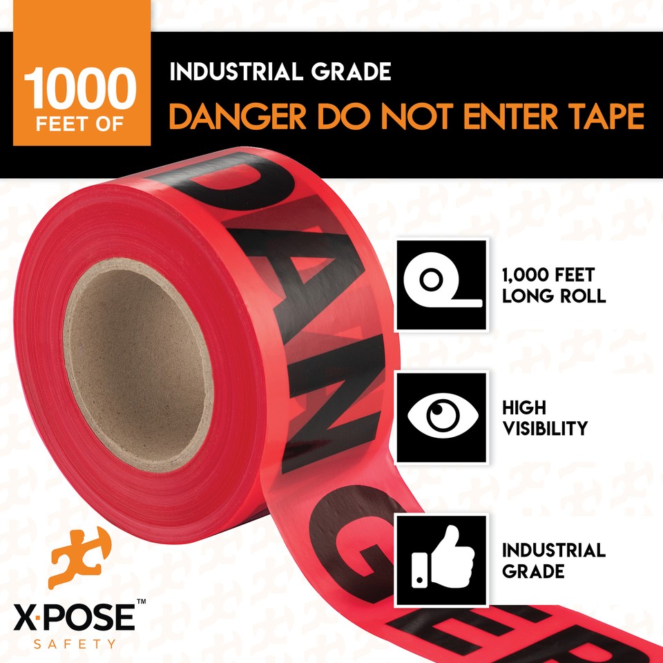 Full Pallet 960pk Danger Do Not Enter Tape Roll - 960 Rolls - 1000 Ft x ...
