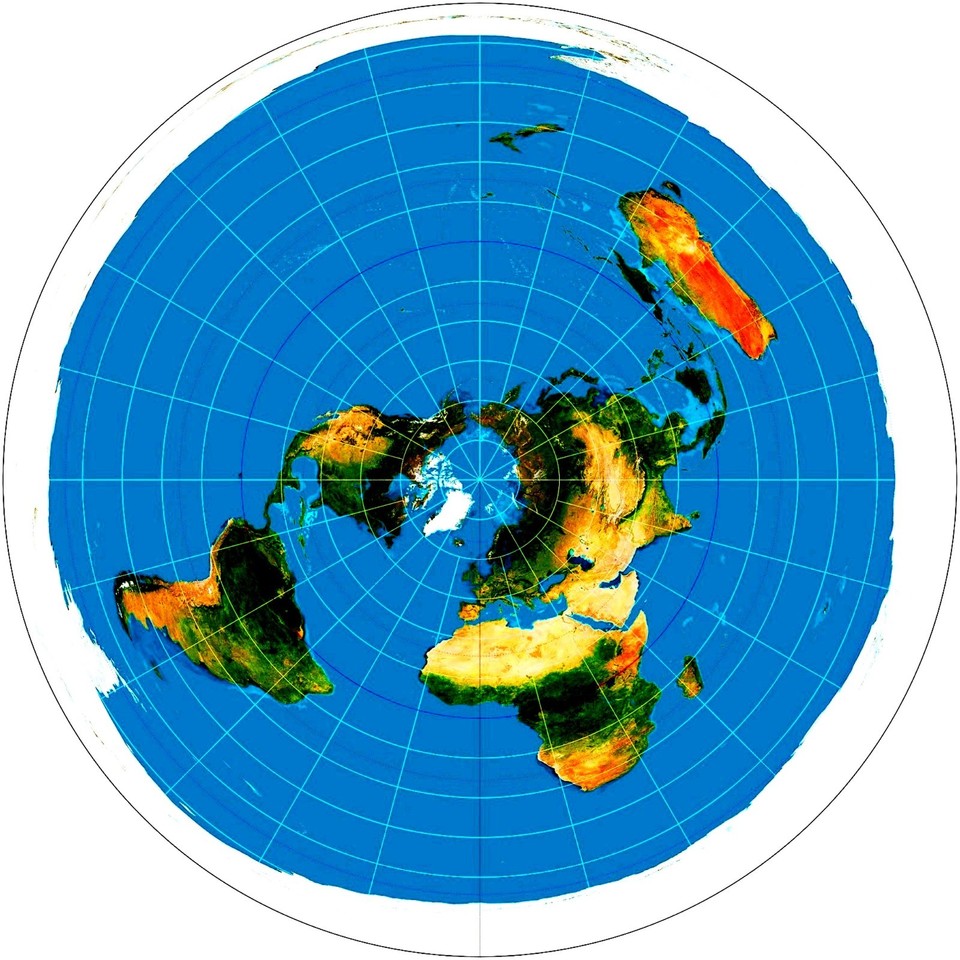 2 Flat Earth Poster Print Deal - Gleason's World Map + Azimuthal USGS ...