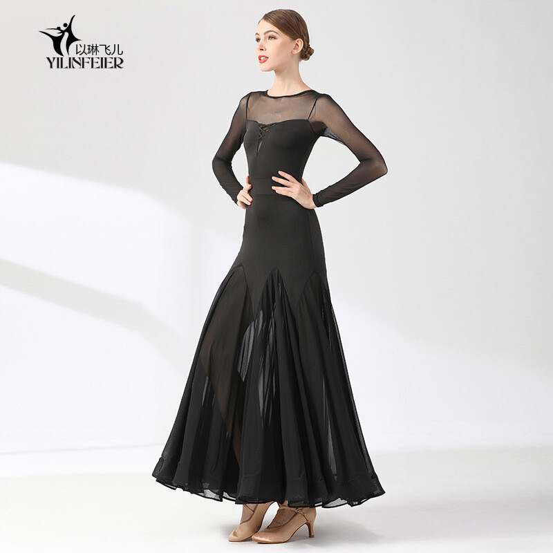 Adult Lady Fashion Modern Dance Waltz Dress National Standard Dance ...